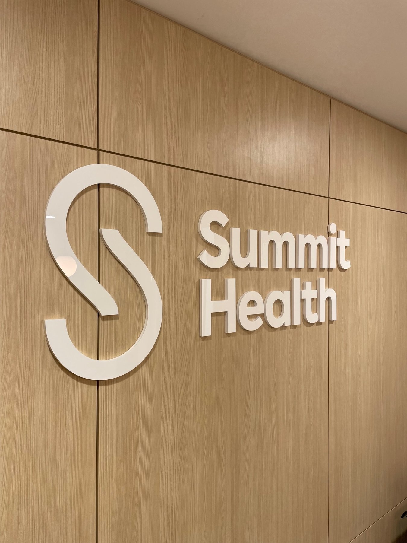 Summit Health Adds 3D Letter Stud-Mounted Lobby Sign in Montclair NJ